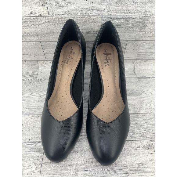 Clarks | Shoes | Clarks Collection Womens Black Pointed Toe Heels Pumps ...